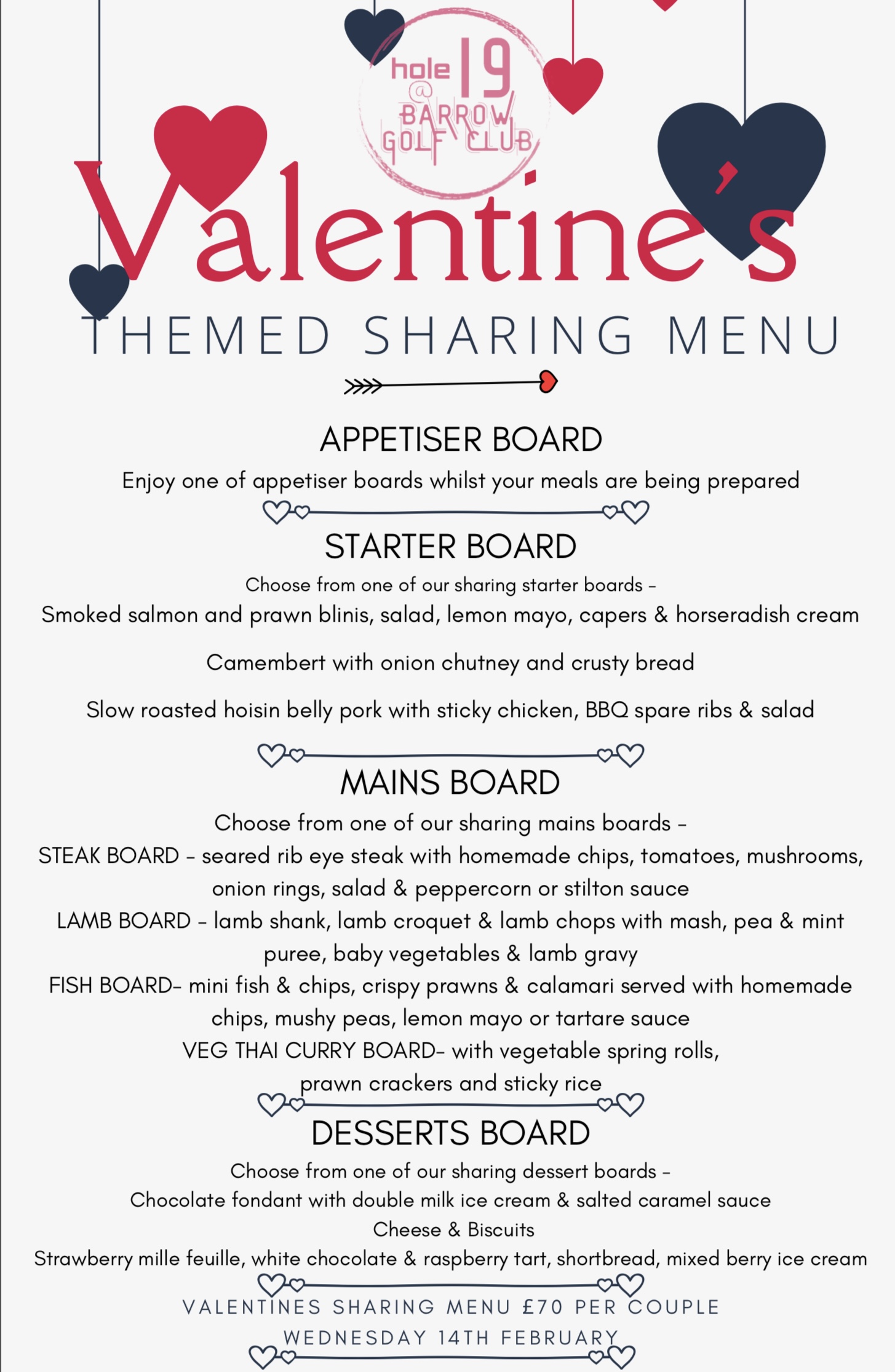 Join us for Valentines Night - Barrow Golf Club