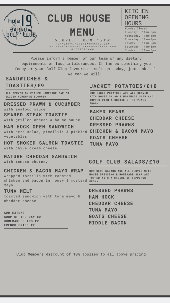 Our Restaurant - Barrow Golf Club