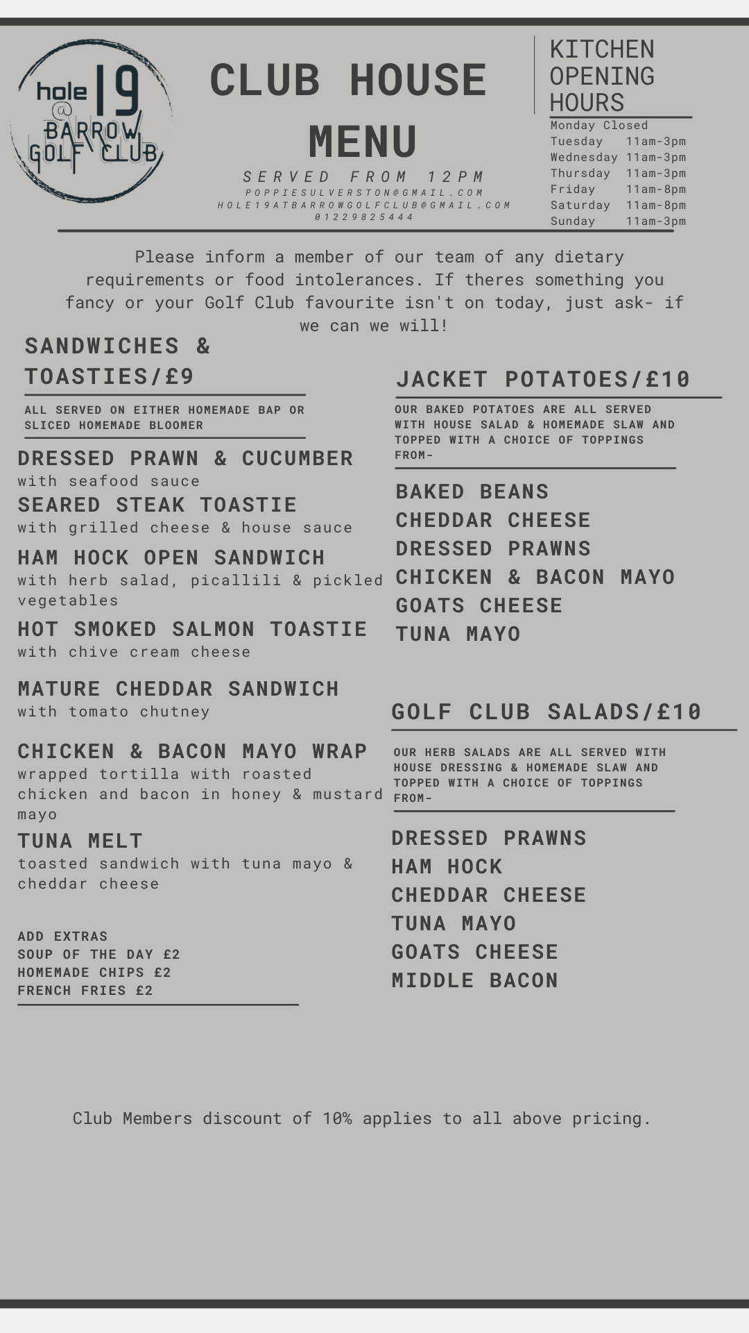 Our Restaurant - Barrow Golf Club